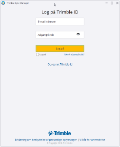 Trimble Sync Manager Log på Trimble ID